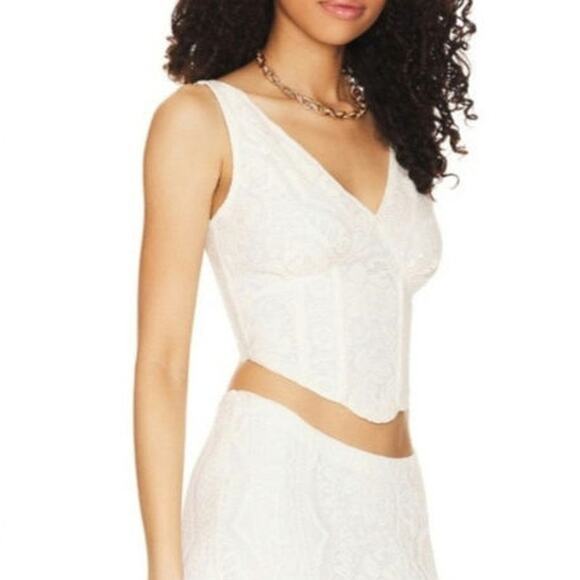 LPA | Tops | Lpa Alec Cannoli Cream Lace Corset Soft Girl Coquette Top Size Medium | Poshmark